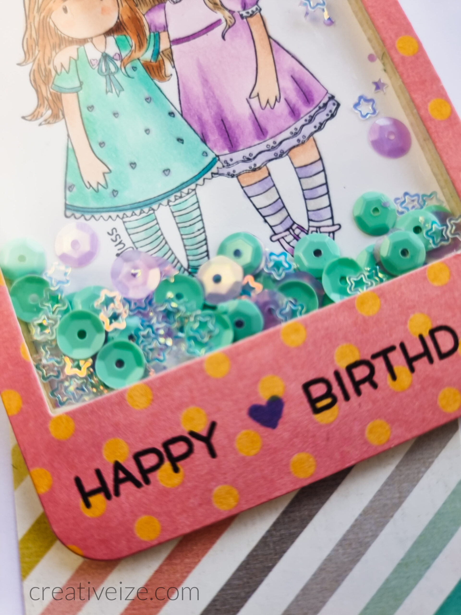 Happy Birthday Shaker Card - Creativeize
